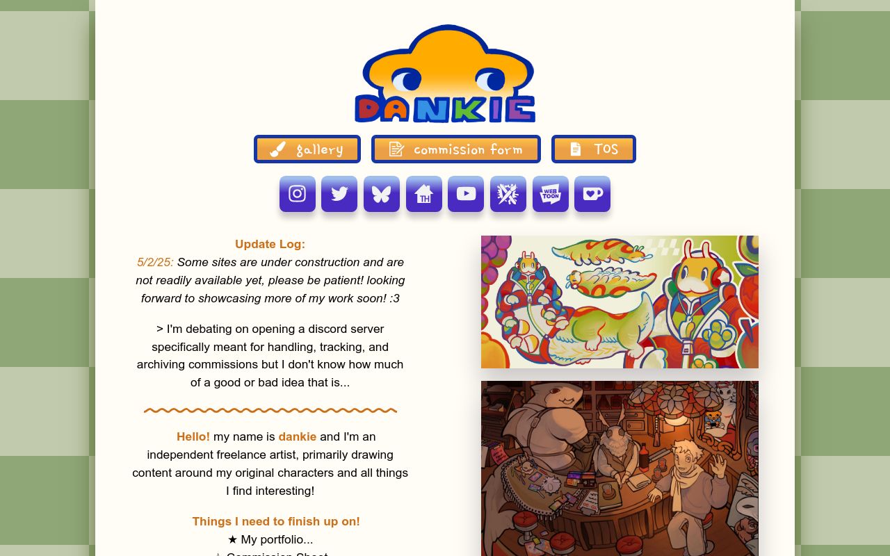 dankie's carrd-board ★